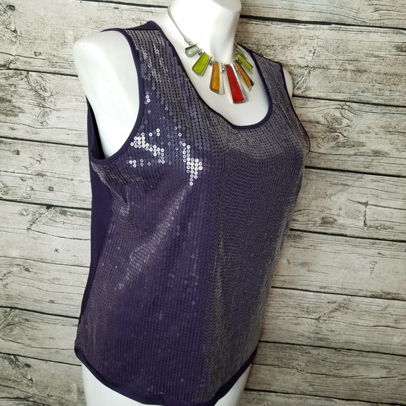 Joan Rivers | Tops | Joan Rivers Sequin Detail Stretch Tank Top ...